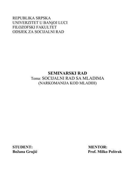 Narkomanija Kod Mladih PDF