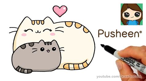 Draw So Cute Pusheen And Stormy Pumping Wallpaper