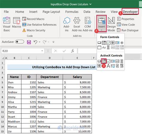 How To Get An Excel Vba Input Box With A Drop Down List 2 Methods
