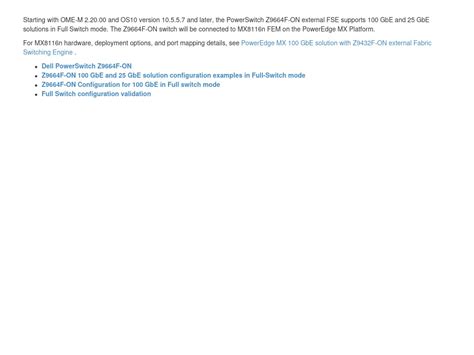 Poweredge Mx 100 Gbe Solution With Z9664f On External Fabric Switching Engine Dell Poweredge