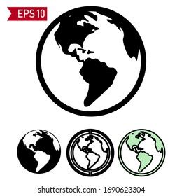 World Vector Icon Set Planet Earth Stock Vector Royalty Free