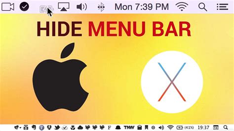 How To Hide The Menu Bar On Mac Youtube