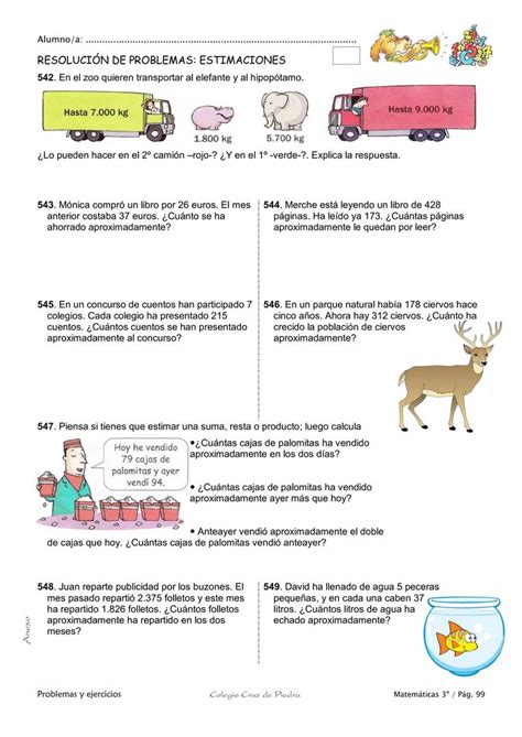 Matemáticas De 3º Primaria Problemas Y Ejercicios Pdf Ejercicios