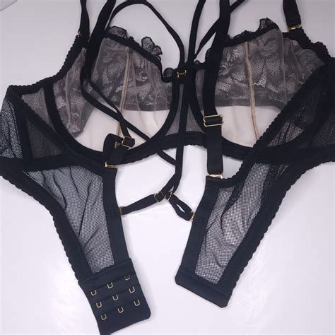 Lace Eclipse Strappy Black Lace Mesh Bra For Men Aa Cup