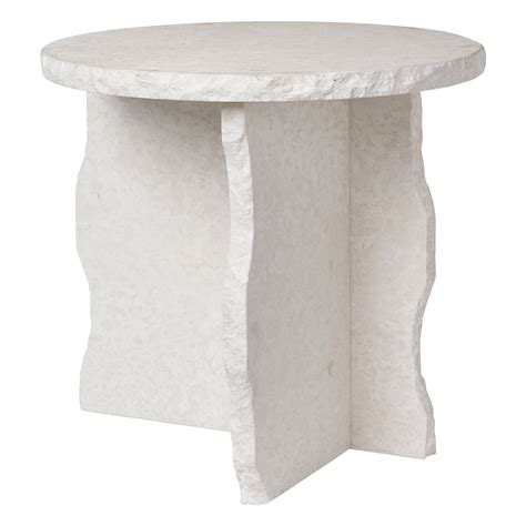 Ferm Living Mineral Sculptural Side Table Bianco Curia Marble Finnish Design Shop Uk