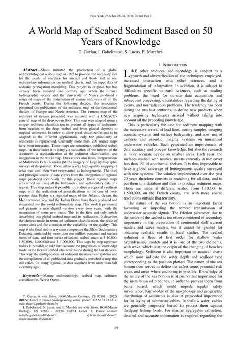 PDF A World Map Of Seabed Sediment Based On 50 Years Knowledge