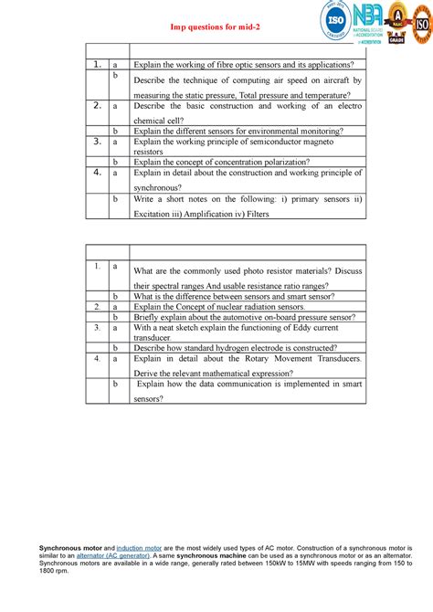 Mid 2 Imp Ques Ade Imp Questions For Mid 1 A Explain The Working Of Fibre Optic Sensors