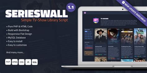 Serieswall Simple TV Show Library PHP Script By Endober Codester