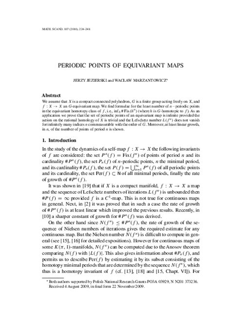 pdf periodic points of equivariant maps