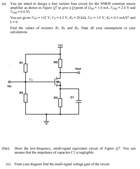 Solved A You Are Asked To Design A Four Resistor Bias Chegg Com