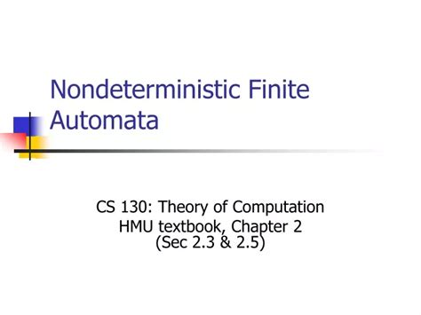 Ppt Nondeterministic Finite Automata Powerpoint Presentation Free