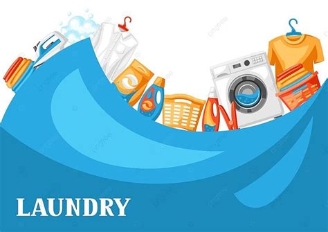 Laundry Service Background With Professional Items