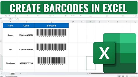 How To Create Barcodes In Excel Youtube