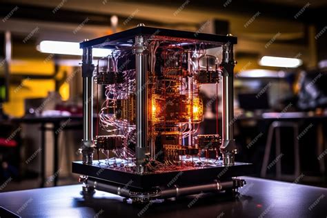 Premium Photo Quantum Computing Setup For Ai Development Created With