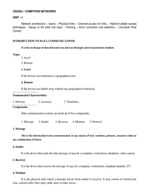 1 Introduction To Data Communication And Networks Pdf