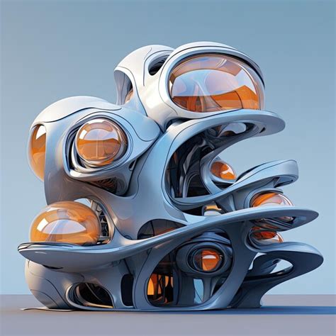 Premium Photo Abstract Architectural Composition With Organic Shapes