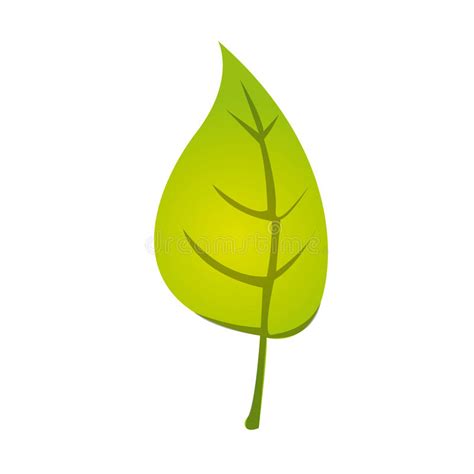 Colorful Silhouette With Green Leaf With Stem Stock Illustration