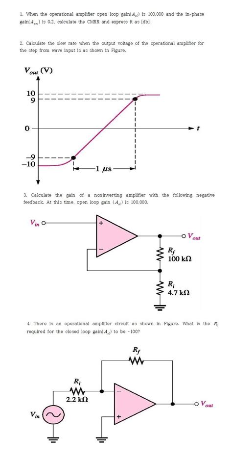 solved 1 when the operational amplifier open loop gain