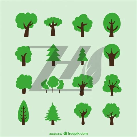 دانلود وکتور درختان با دست کشیده شده دانلود رایگان فایل لایه باز، Psd