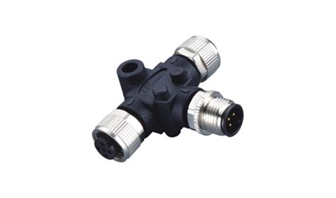 M12 T형 스플리터 커넥터 암x2수x1 M12 신호용 커넥터 T 분배형 M12 신호커넥터 스플리터 M12