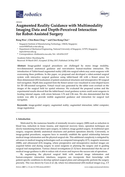Pdf Augmented Reality Guidance With Multimodality Imaging Data And Depth Perceived Interaction
