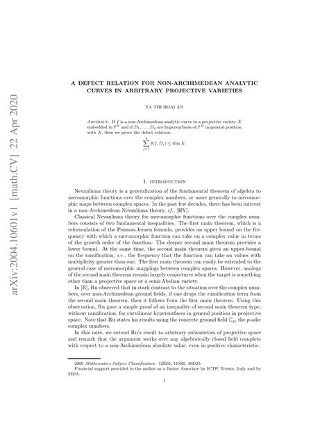 Pdf Defect Relation For Non Archimedean Analytic Maps Into Arbitrary