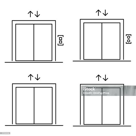 엘리베이터 아이콘 그래픽 디자인 기호 건물 출입구 기호 벡터 그림 집합 개념에 대한 스톡 벡터 아트 및 기타 이미지 개념 건물의 층 건축 Istock