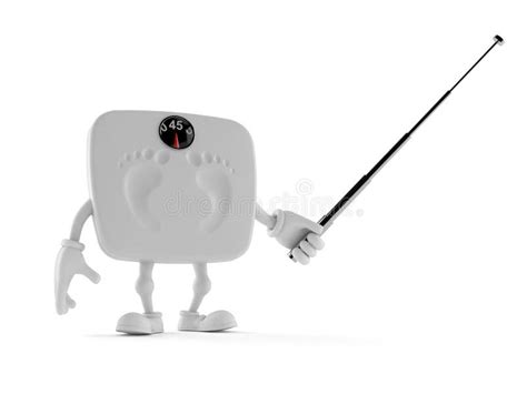 Weight Scale Character Aiming With Pointer Stick Stock Illustration Illustration Of