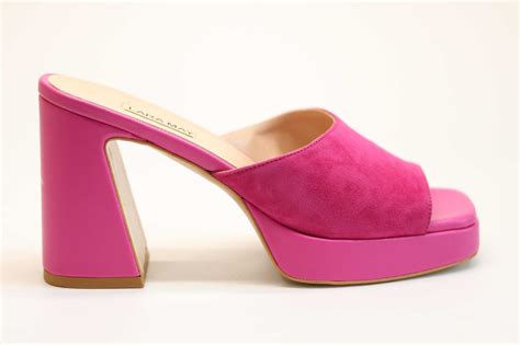 Mules Femme à Talon Lara May 780 Camoscio Fuxia