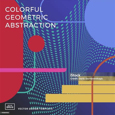 다채로운 기하학적 모양의 트렌디 한 추상적 인 디자인 템플릿 표지 포스터 브로셔 전단지 프리젠 테이션 배너에 적용됩니다 0명에 대한 스톡 벡터 아트 및 기타 이미지 istock