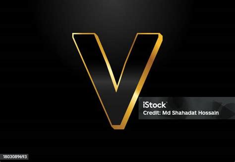 금색과 검은 색 알파벳 V 우아한 골드 컬러 알파벳 벡터 일러스트 레이 션 0명에 대한 스톡 벡터 아트 및 기타 이미지 0명 3차원 형태 금 금속 Istock