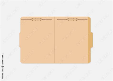 Open Tabbed File Folder With Interior Document Holder Mock Up Stock Vector Adobe Stock