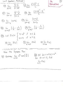 Calculus Limits Continuity Questions And Solutions By PatrickJMT
