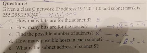 Solved Question Given A Class C Network IP Address Chegg