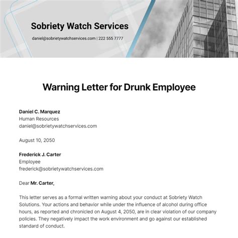 Free Warning Letter For Late Coming To Office Template To Edit Online