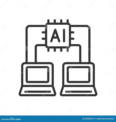 smart computers icon in line design smart computers technology