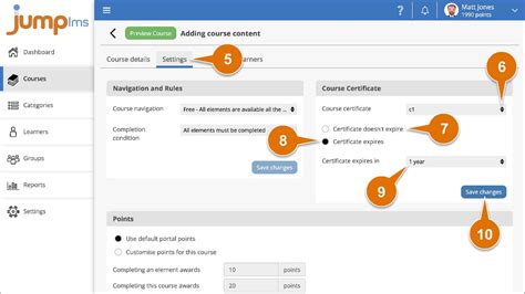 Jumplms Support How To Assign A Certificate To A Course