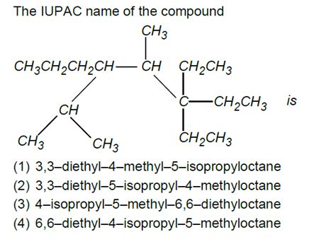 Give The Iupac Name For The Following Compound