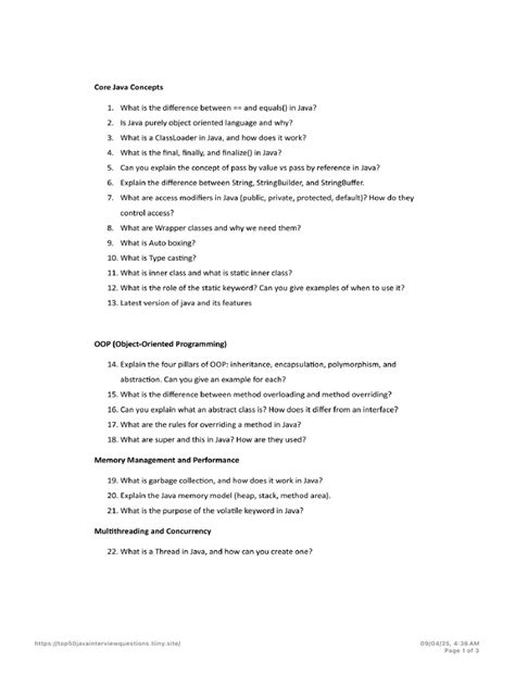 Core Java Concepts Pdf