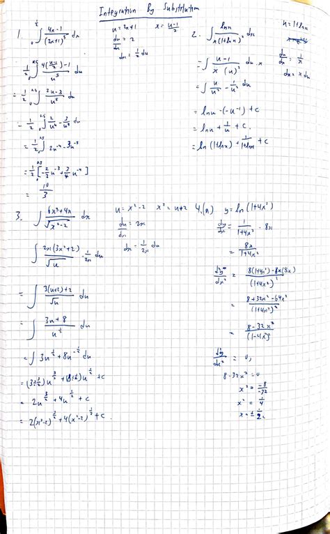 Solution Integration By Substitution Examples A Level Mathematics
