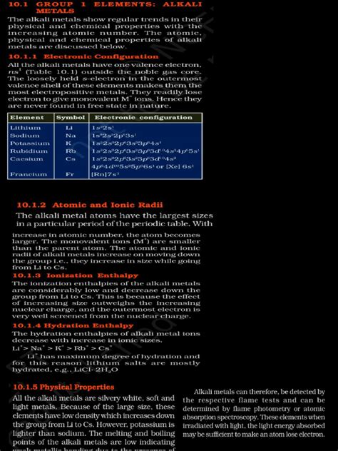 S Block Elements Pdf