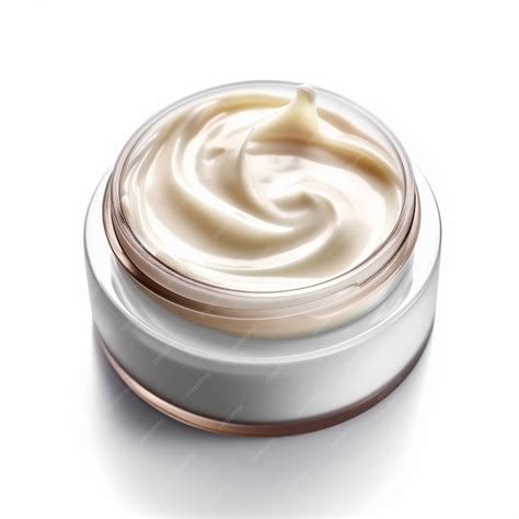 Premium Photo A Cream In A Round Container With Cream In The Middle