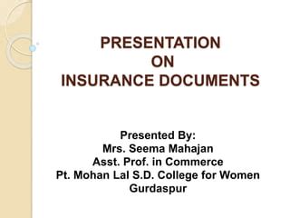Insurance Documents Ppt PPTX Motor Insurance Insurance
