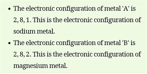 The Electronic Configuration Of Elements A And B Are 2 8 1 And 2 8 7