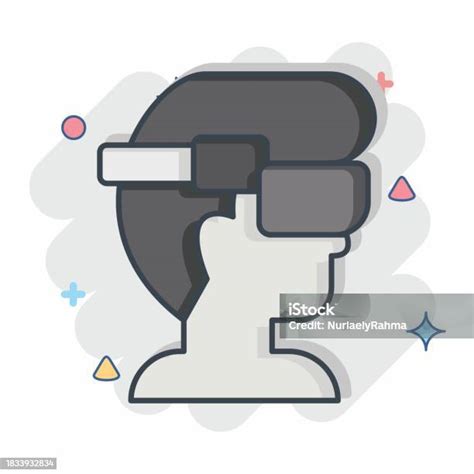 아이콘 하이테크 안경 미래 기술 기호와 관련이 있습니다 만화 스타일 심플한 디자인 편집 가능 간단한 일러스트레이션 3차원 형태에