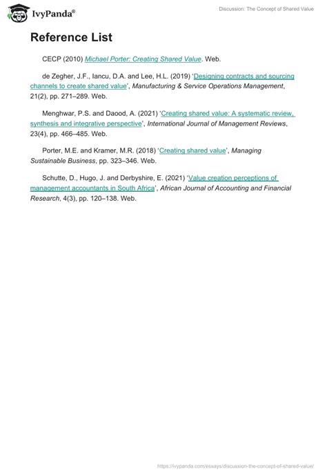 Discussion The Concept Of Shared Value 315 Words Essay Example