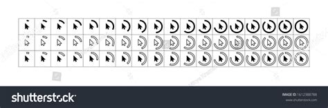 Cursor Loading Animation Sprite Sheets Outline vector de stock libre de regalías 1612388788