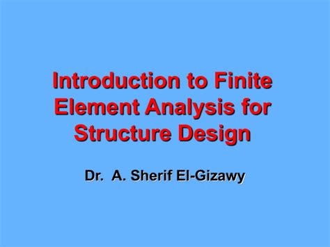 Finite Element Analysis