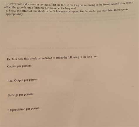 Solved Run According To The Solow Model How Does It 1 How