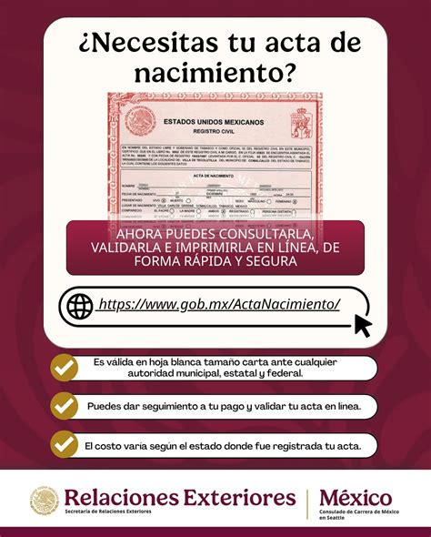 Consulado 📇 ¿sabías Que Ahora Puedes Imprimir Tu Acta De Nacimiento